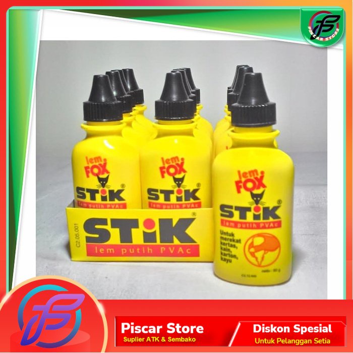 Jual Lem Fox Stik 60 gr Lem Fox Putih PVAC Lem kertas Lem kayu | Shopee Indonesia