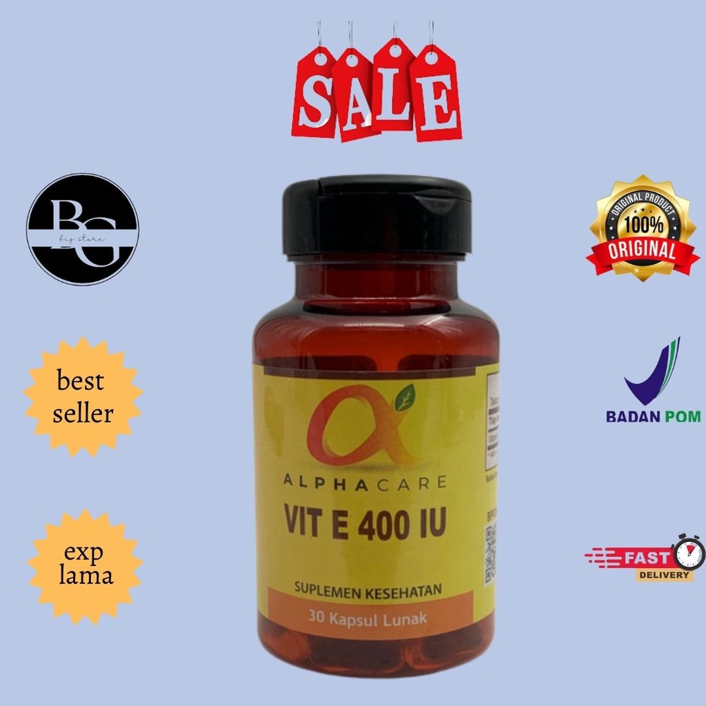 Jual Alphacare Vitamin e 400 IU memenuhin kebutuhan Vitamin e kulit isi 30 kapsul | Shopee Indonesia