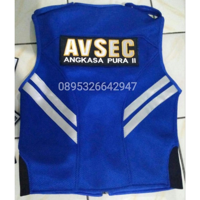 Jual Rompi AVSEC ( Aviation Security ) Biru || GRATIS Papan Nama per ...