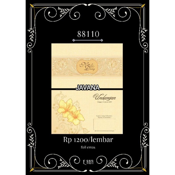 Jual ERBA 88110 UNDANGAN NIKAH MURAH BLANGKO+PLASTIK PER PACK ISI 50 ...