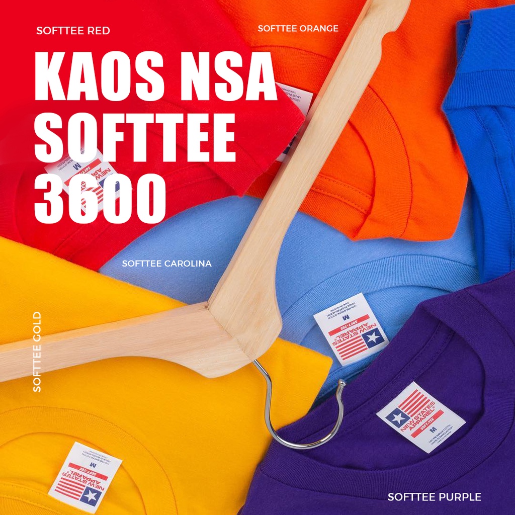 Jual Kaos Polos New States Apparel (NSA) Soft Tee 3600 30s Lengan ...