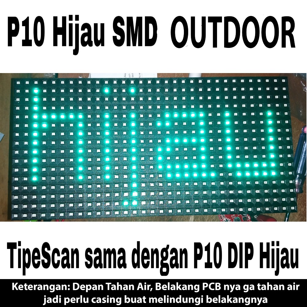 Jual Panel Modul LED P10 Hijau SMD OUTDOOR HUB12 32x16cm | Shopee Indonesia
