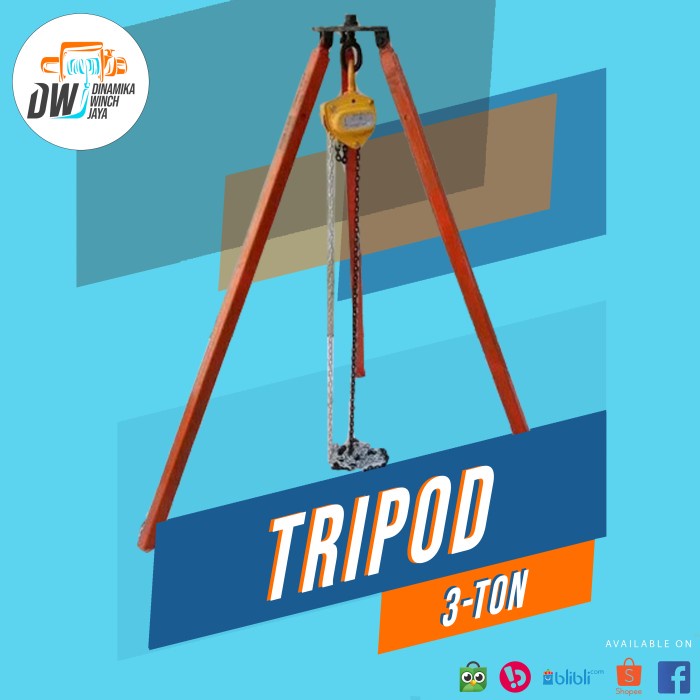 Jual Katrol Tripod Hoist Takal 3 Ton/3000 Kg 3,5,7,10,15,20 Meter ...