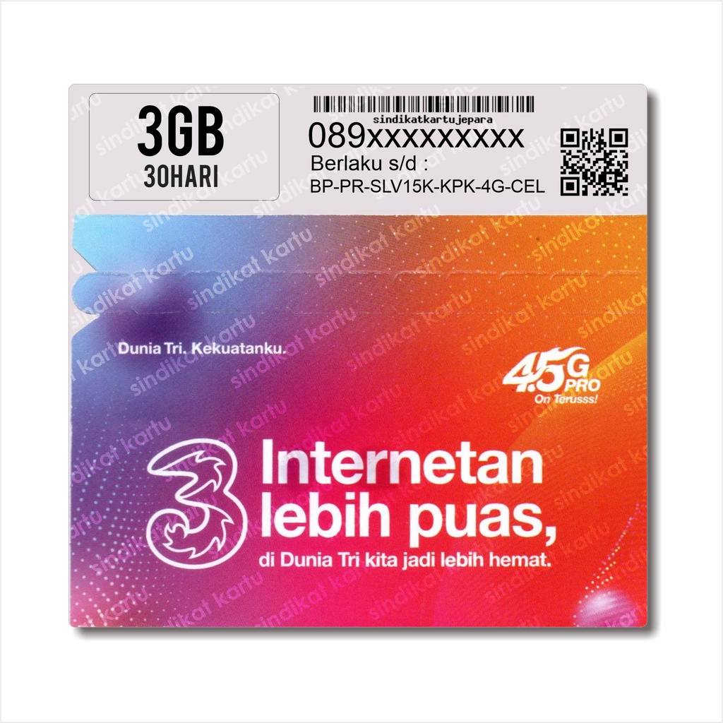 Jual Perdana TRI Happy 3GB \ 30H | Shopee Indonesia