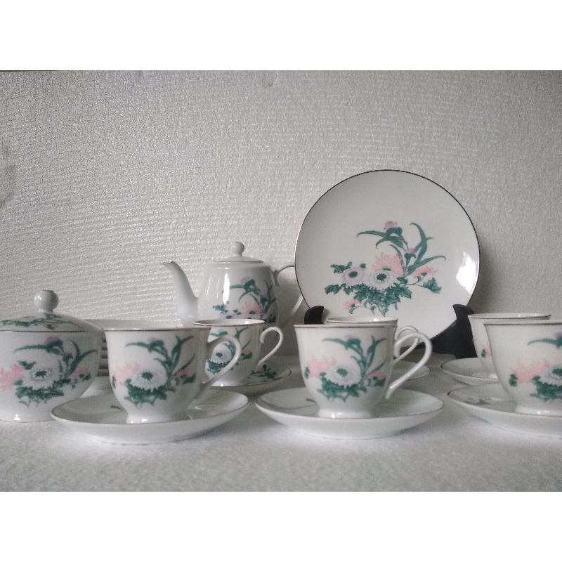 Jual TEA SET BUNGA JADUL LAWAS ANTIK UNDERGLAZE MADE IN CHINA | Shopee ...