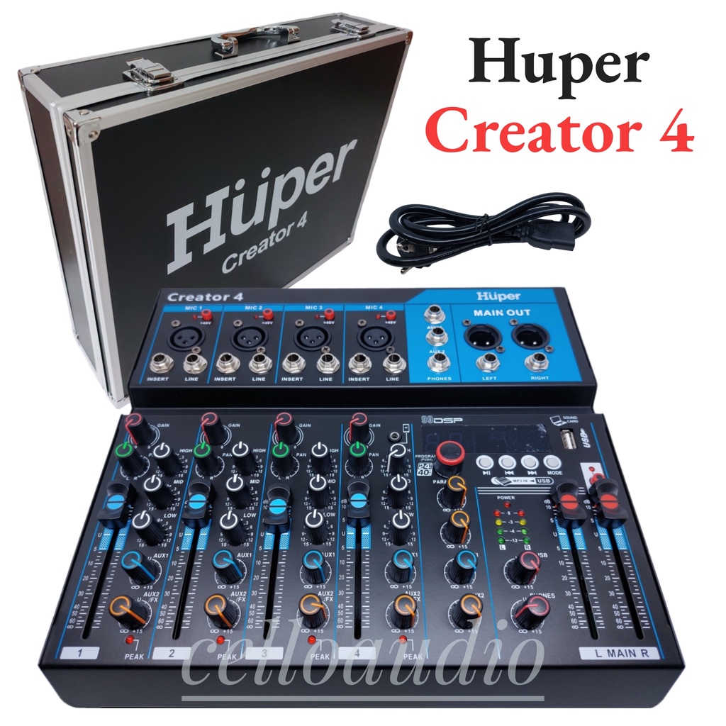 Jual Mixer Audio 4 Channel Huper Creator 4 Bluetooth Original Free ...