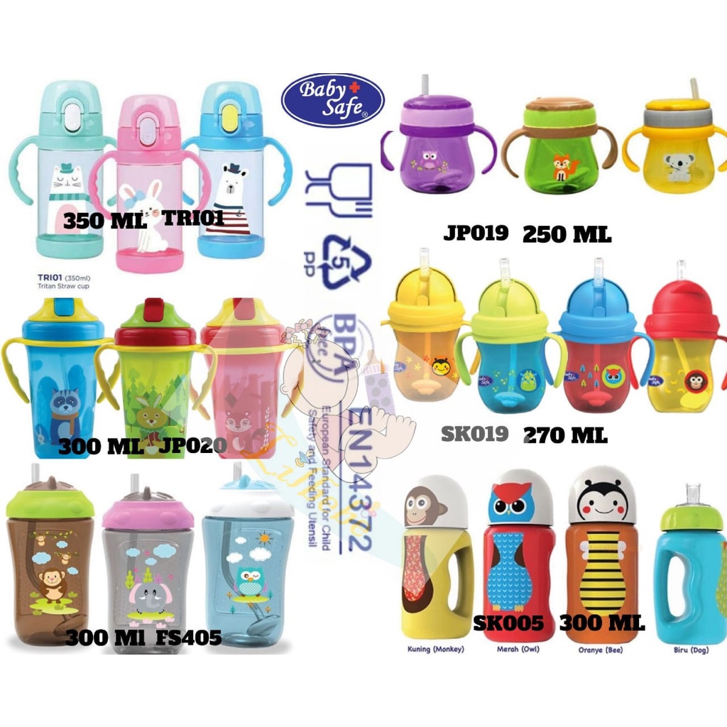 Jual BabySafe Baby Safe Training Cup JP019 / FS405 / SK019 / Botol Minum Sedotan Bayi Anak 250ml ...