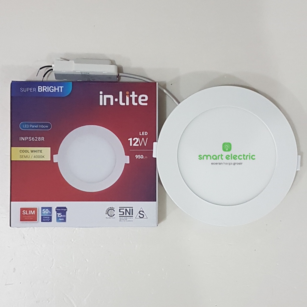 Jual in-Lite Panel Slim Downlight 12 Watt Lampu Plafon Inlite 4000K ...