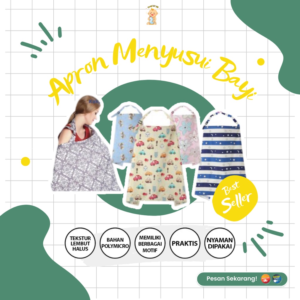 Jual KnR050 | Apron Menyusui Bayi / Nursing Cover Baby/Celemek Nursing ...