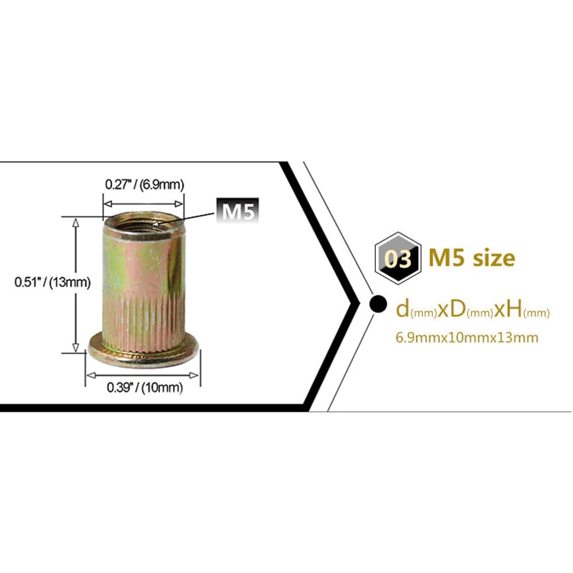 Jual 50PCS Rivet Nut M3-M12 Insert Nut Mur Rivet Nutsert Mur Tanam | Shopee Indonesia