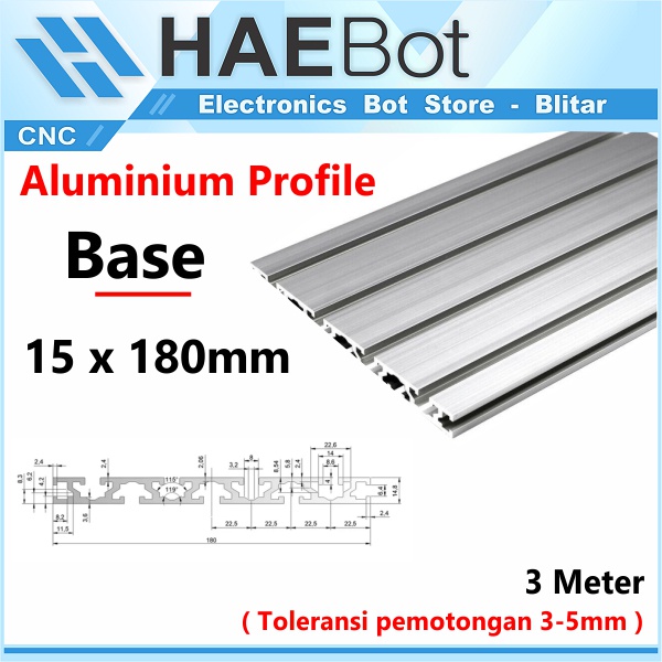 Jual [HAEBOT] Aluminium Profile Base Plate CNC 18cm GB15180 3 Meter ...