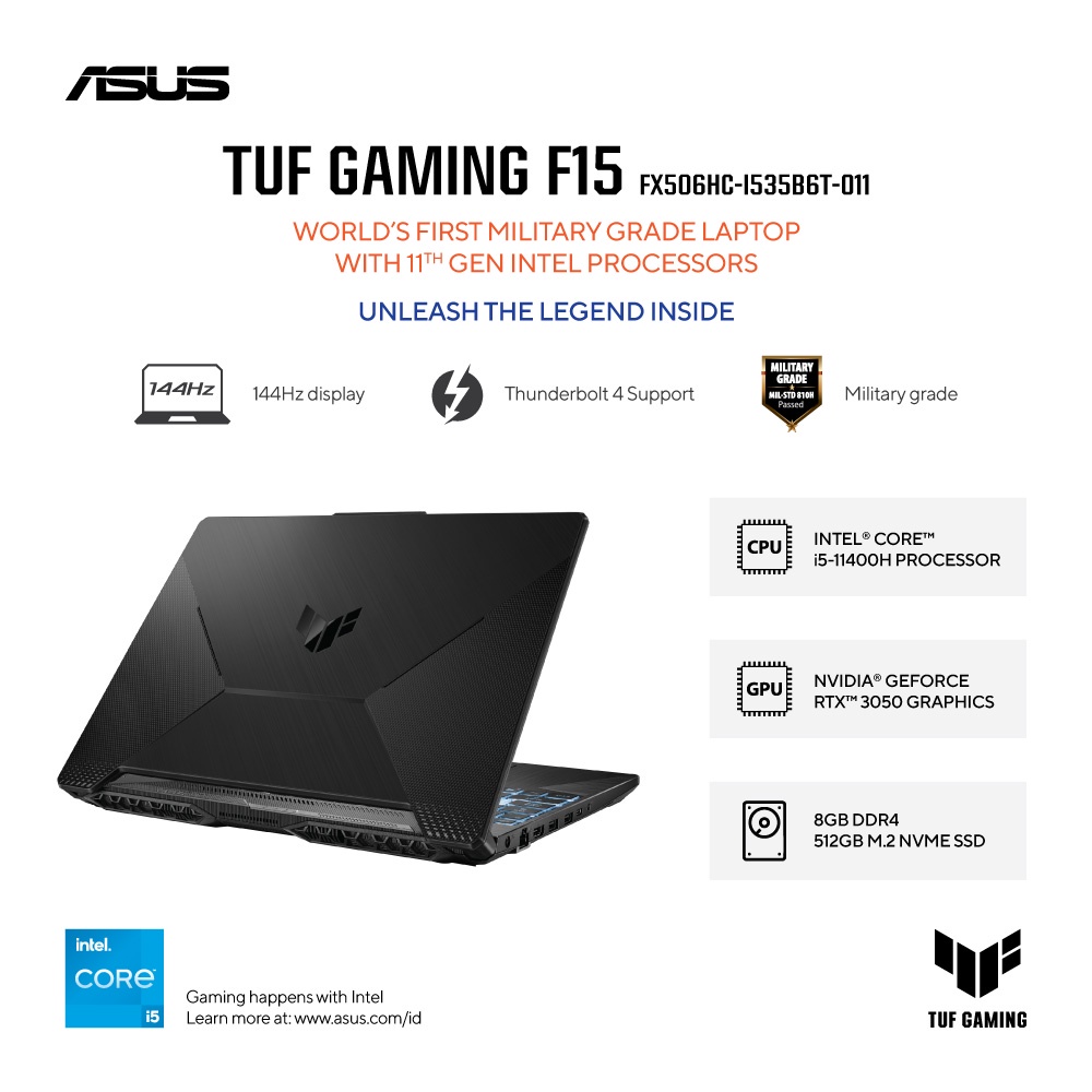 Jual Asus TUF F15 FX506HC-I535B6T-O11 [i5-11400H|RAM 8GB|SSD 512GB|RTX ...