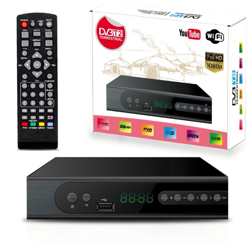 Jual DCOLOR DVB T2 WIFI SET TOP BOX DIGITAL STB SUPER HD DC-002 | Shopee Indonesia