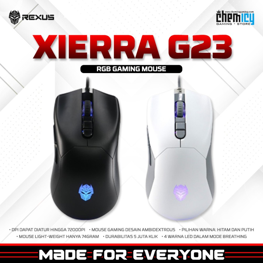 Jual Rexus Xierra G23 Wired RGB Gaming Mouse | Shopee Indonesia