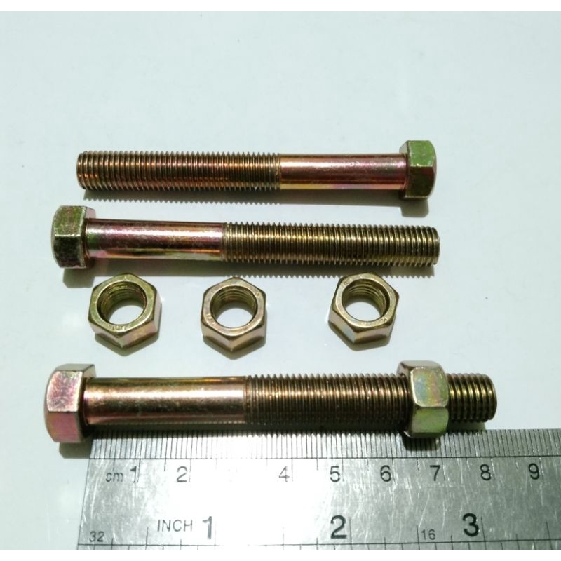 Jual BAUT MUR KUNING HEX BMK M10 X 80 MM PANJANG 8 CM ( KUNCI 14 ) | Shopee Indonesia