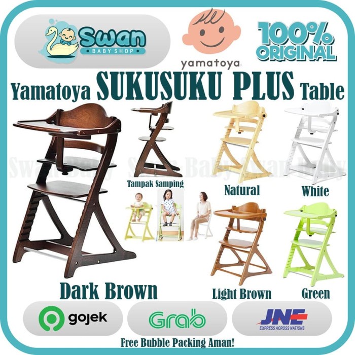 Jual Kursi Makan Yamatoya Sukusuku Plus Table / Kursi Makan Anak Kayu / Baby High Chair | Shopee ...