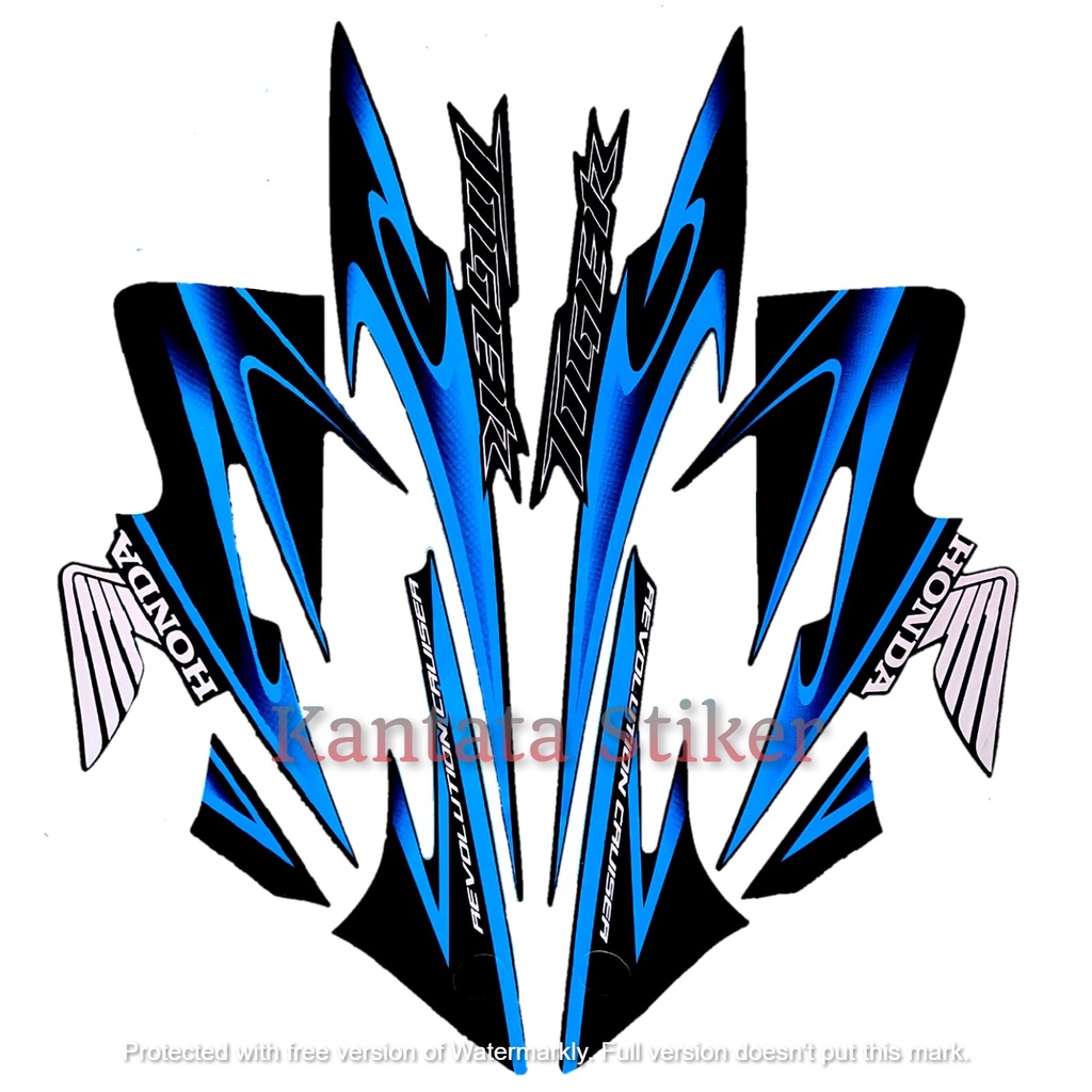 Jual STIKER STRIPING LIS LES BODY MOTOR TIGER REVO 2013 FULL HITAM BIRU ...