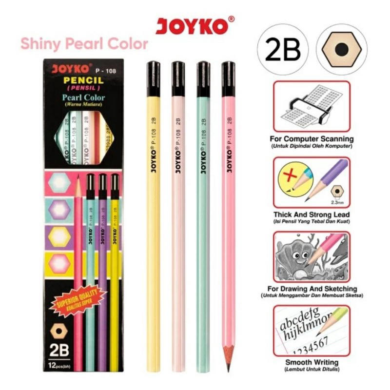 Jual MG - PENSIL 2B JOYKO P-108 (12 PC) | Shopee Indonesia