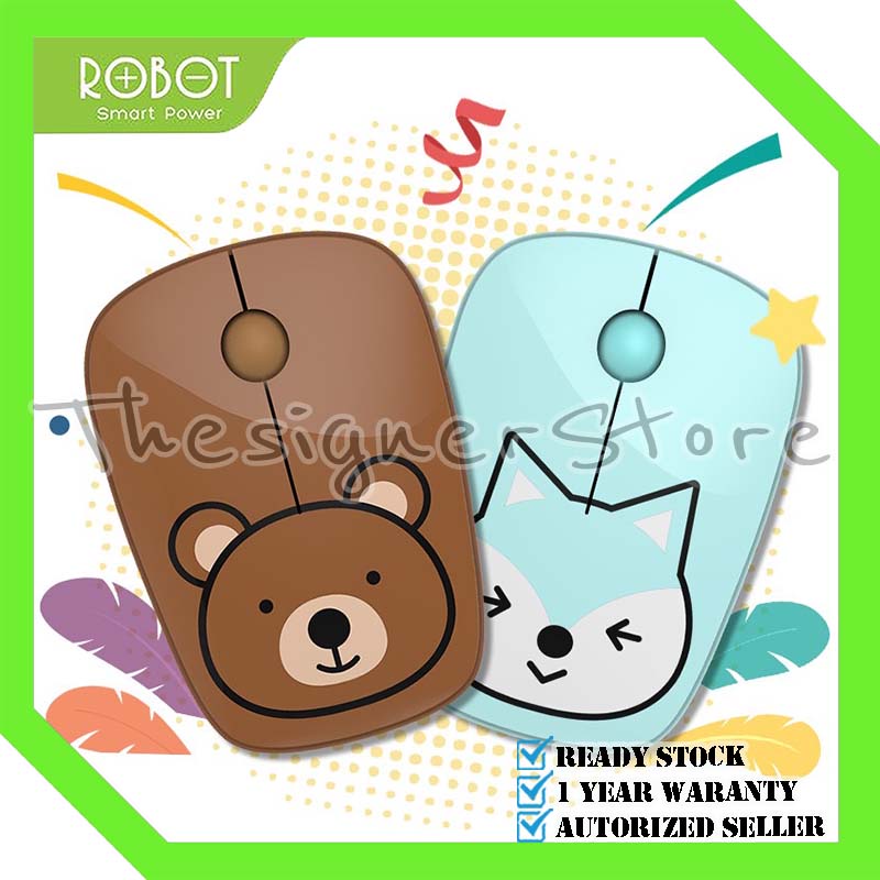 Jual ROBOT M220 Mouse Wireless Lucu 2.4G Optical Mouse Bear Fox ...