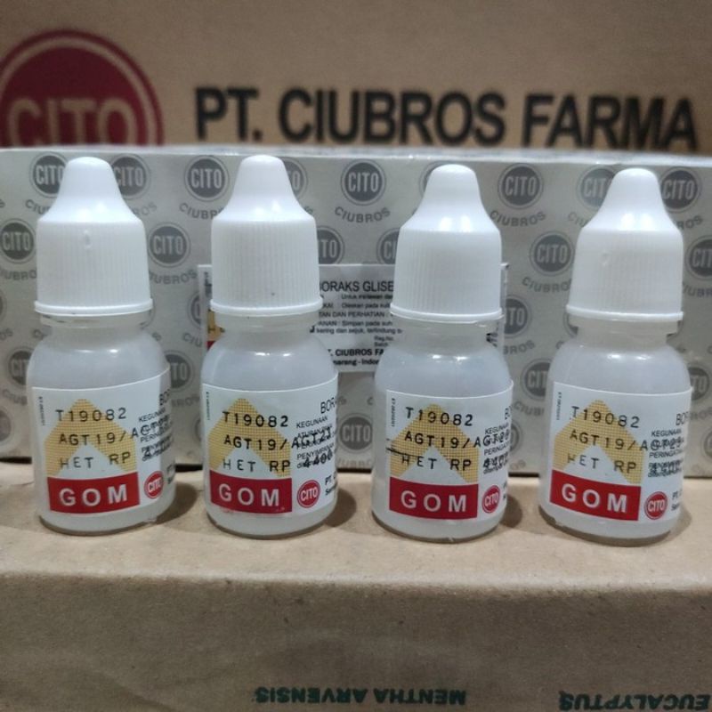 Jual GOM Borax Gliserin 10 ml /Obat Sariawan/Aktivator Pembuatan Slime ...