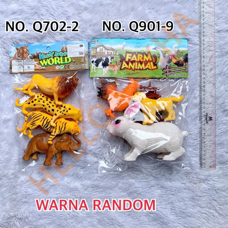 Jual MAINAN NO. Q702-2 & Q901-9 & Q702 HAPPY ANIMAL WORLD FARM HEWAN BINATANG KARET TERNAK ...
