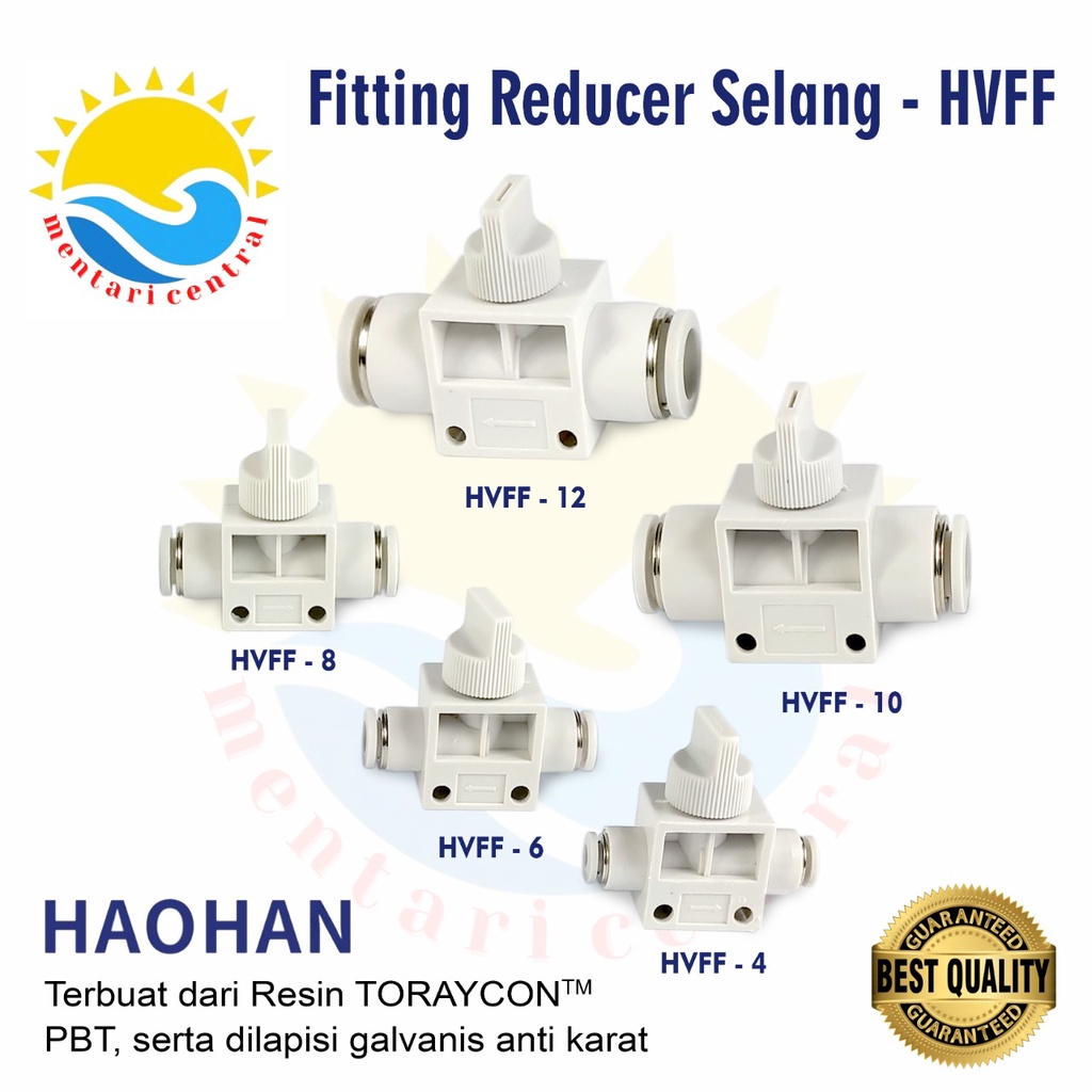 Jual FITTING PNEUMATIC VALVE HVFF MM HAND STOP MINI KRAN AIR UDARA UNTUK SELANG PU | Shopee ...