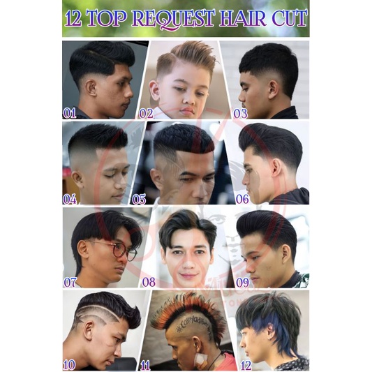 Jual COD!! POSTER MODEL RAMBUT PRIA DEWASA & ANAK UNTUK PANGKAS RAMBUT ...