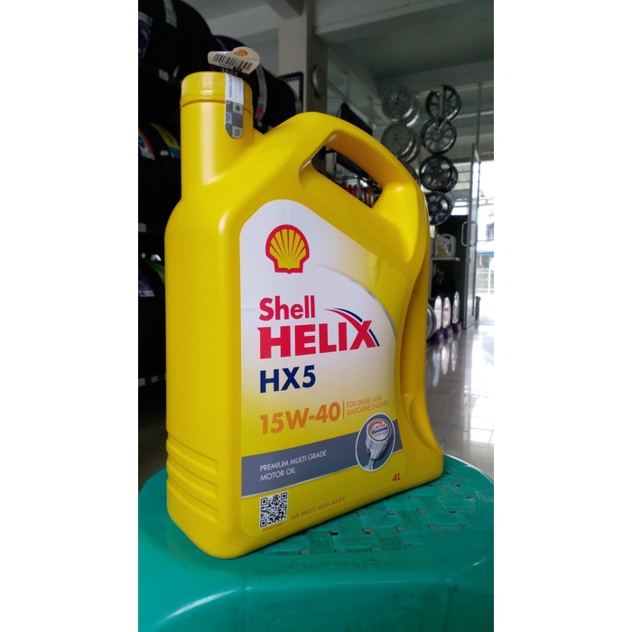 Jual SHELL HELIX HX5 15W-40 GALON - 4 LITER 1pax(4x4L) | Shopee Indonesia