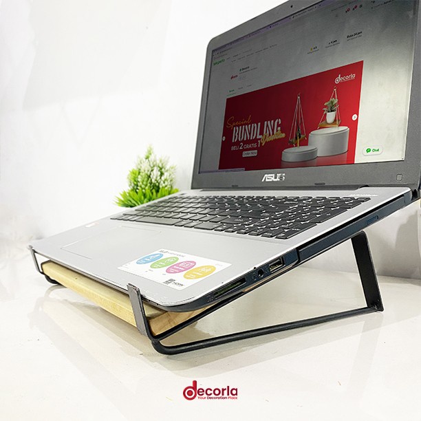 Jual Alas Laptop Decorla Stand Laptop Notebook Tatakan Kayu Dudukan ...