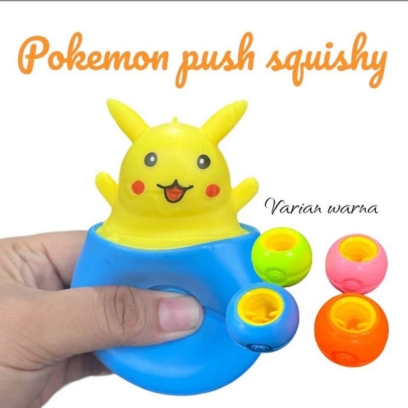 Jual Mainan anak squishy pokemon Pikachu pencet pop up pokemon lucu ...