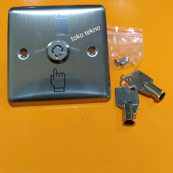 Jual Jiko Exit Button Stainless With Key Kunci Tombol Saklar Besar