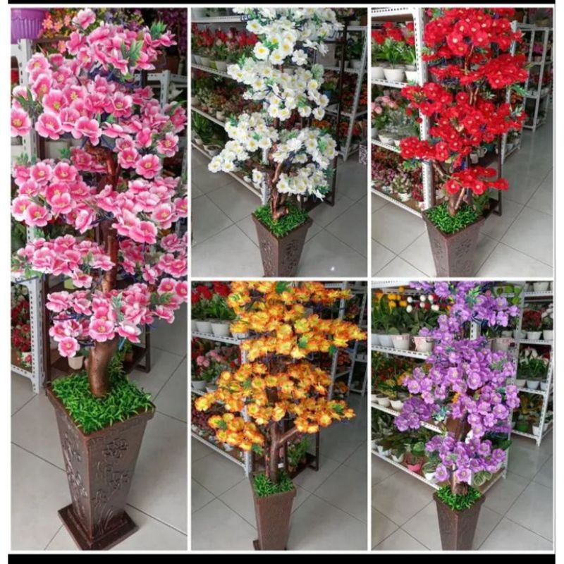 Jual POHON BUNGA HIAS ARTIFICIAL SAKURA // POHON BUNGA DAUN TINGGI ...