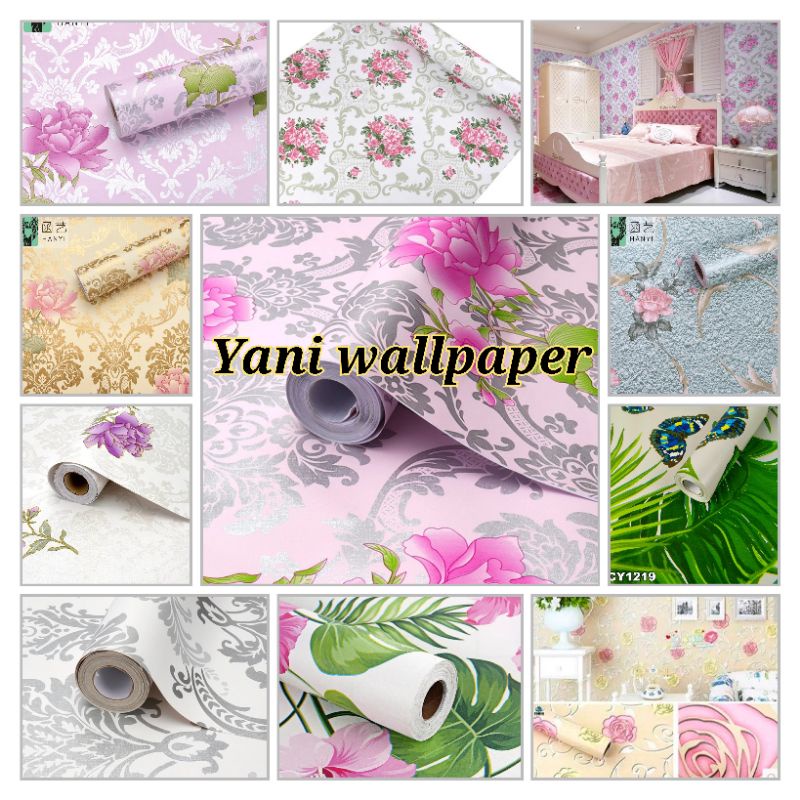 Jual Wallpaper Sticker Dinding Motif Bunga Terlengkap Bunga Pink Batik ...
