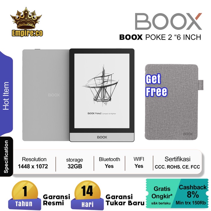 Jual Mount Onxy Boox Poke 2 6Inch E Ink Tablet | Shopee Indonesia