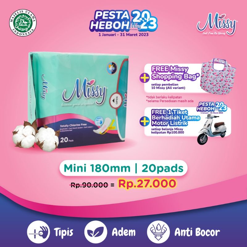 Jual Pembalut MISSY MINI / PEMBALUT HERBAL Kesehatan / Pembalut Anti ...