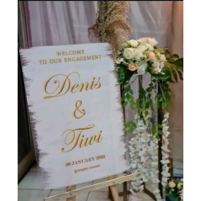 Jual akrilik welcome sign akrilik 40x60 dan 50*70 2mm wedding akrilik ...