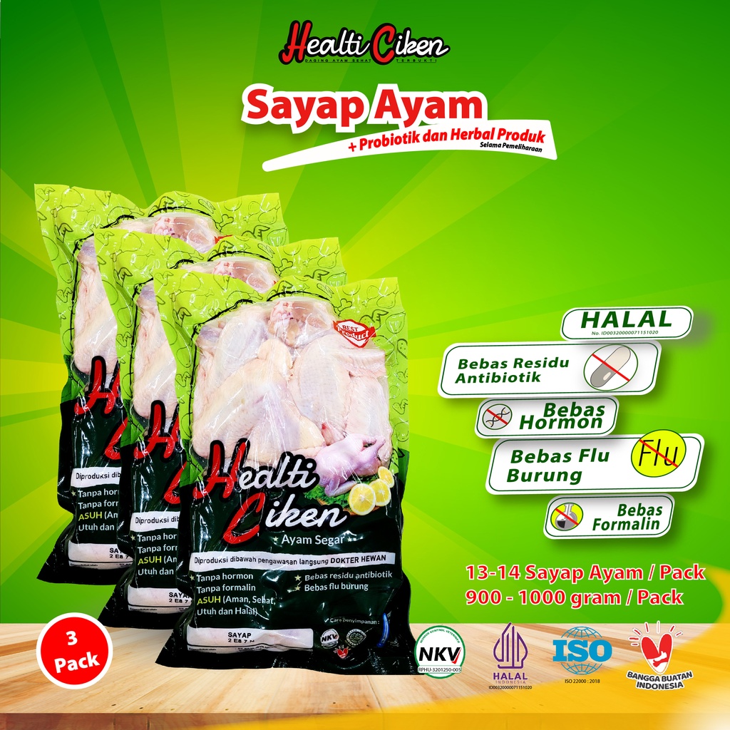 Jual HEALTI CIKEN Sayap Ayam | Ayam + Probiotik & Herbal Produk ...