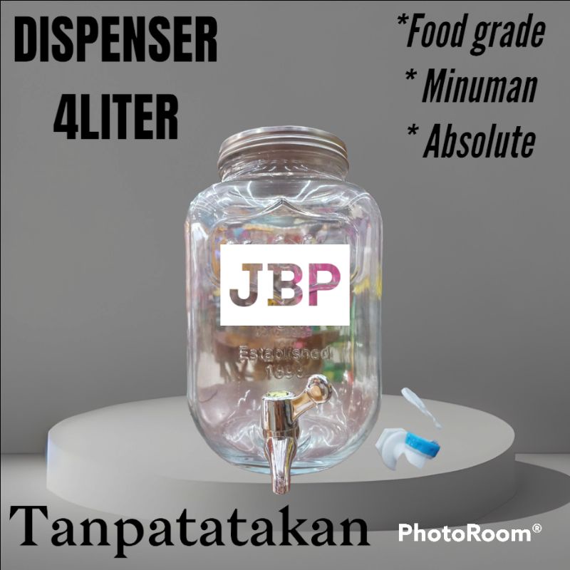 Jual Dispenser 4liter bening/berbahan kaca/Food grade/bisa untuk ...