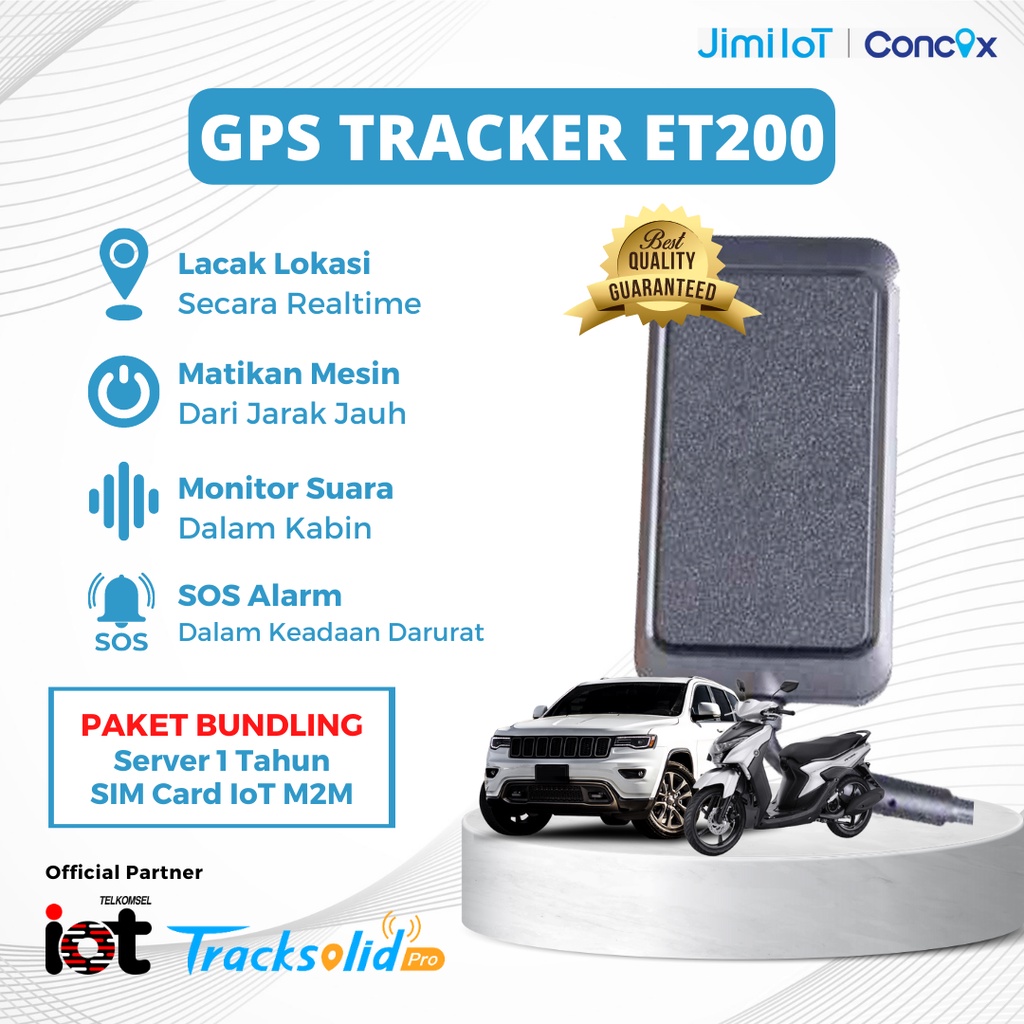 Jual Paket Concox Gps Tracker ET200 + Simcard IOT M2M + Server 1 Tahun ...