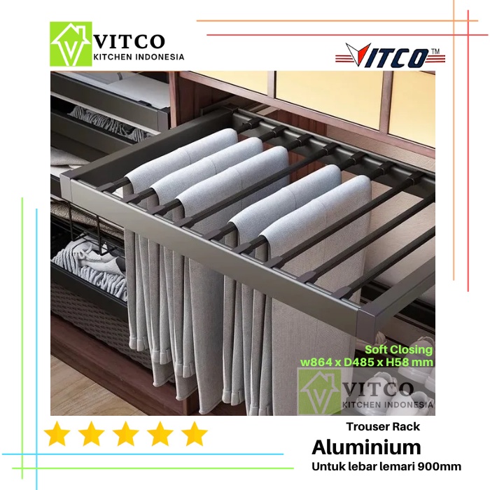 Jual VITCO Trouser Aluminium Rack Soft Closing / Gantungan Celana Aluminium | Shopee Indonesia