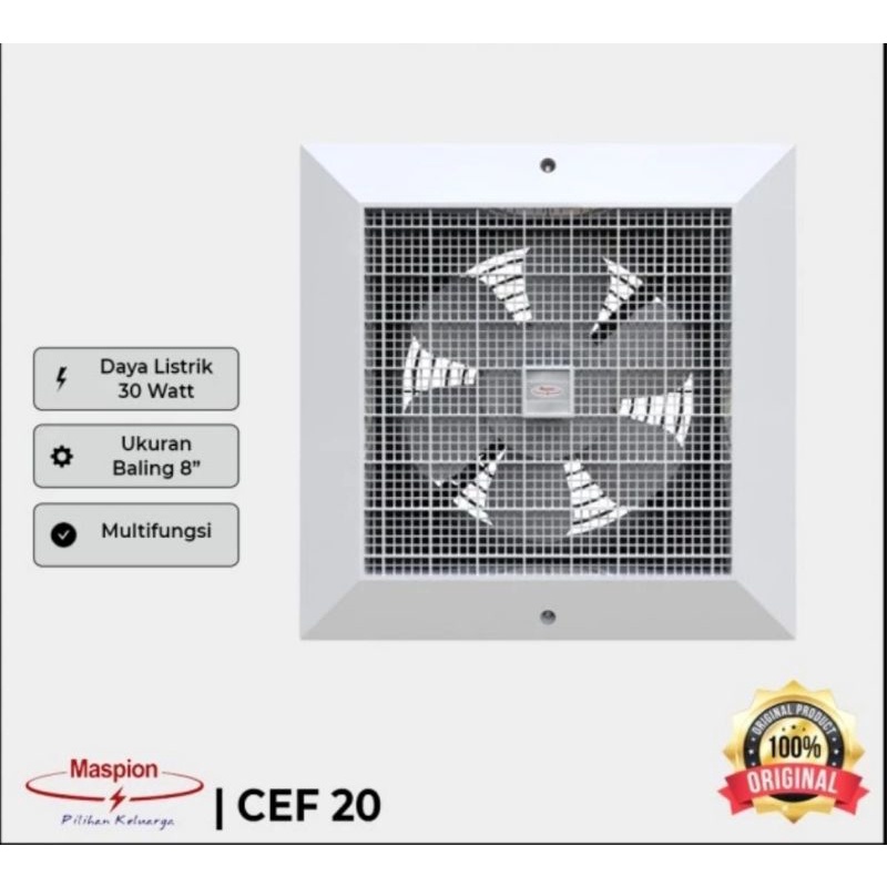 Jual Ceiling Exhaust Fan Kipas Maspion CEF 20 CEF20 Blower Penghisap ...