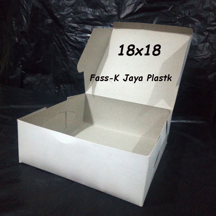 Jual dus kotak polos tebal 18x18 / dus makanan / nasi / kue bolu ...