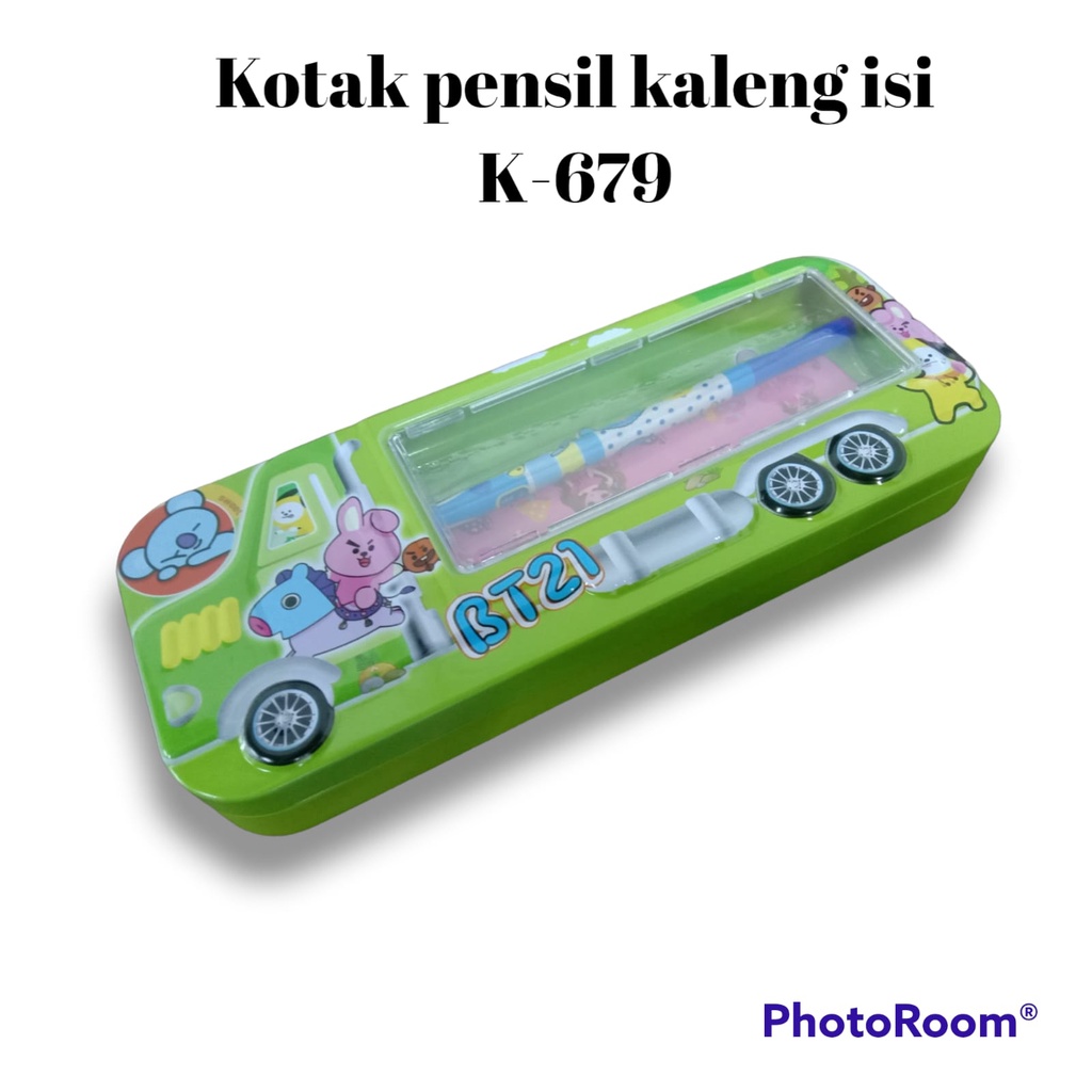 Jual KOTAK PENSIL KALENG 2 SUSUN PLUS ISI MODEL BIS K-679 | Shopee ...