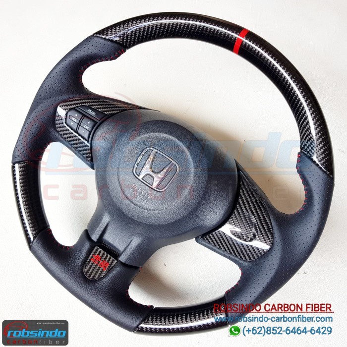 Jual setir/stir/steering wheel honda brio brv mobilio carbon | Shopee ...