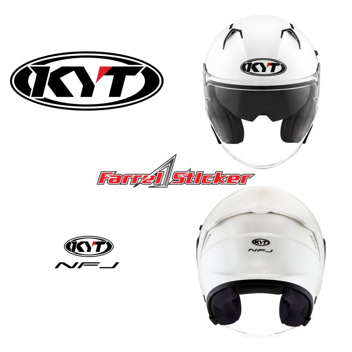 Jual stiker helm KYT STICKER HELMET HALF FACE KYT NFJ - Putih | Shopee ...