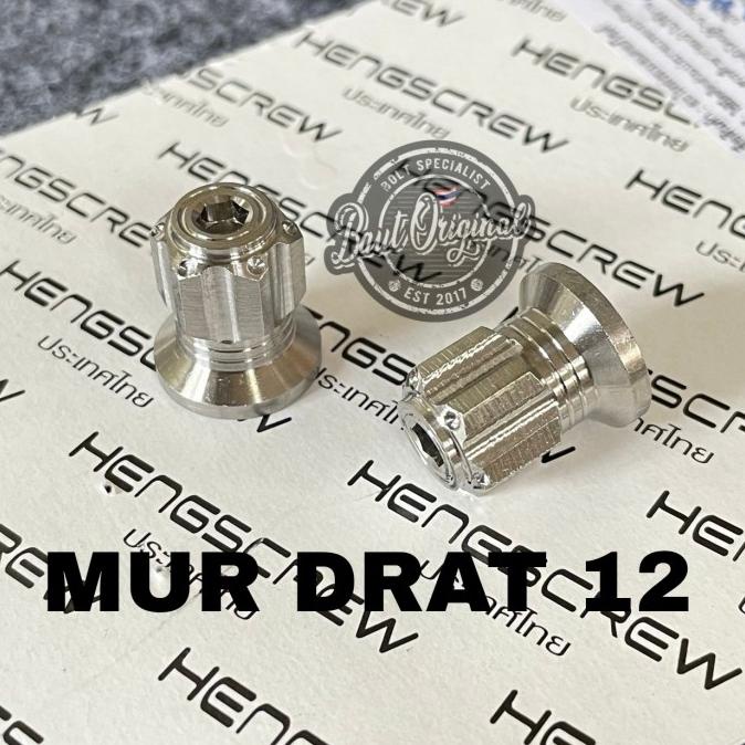 Jual mur head topi m8 drat 12 stainless cnc 5g gear 2 kunci matte ori ...