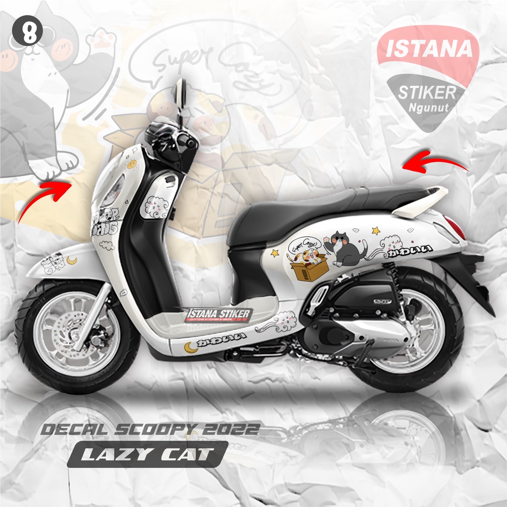 Jual Sticker Scoopy New Decal Scoopy New Lucu Kucing Scoopy 2022 ...
