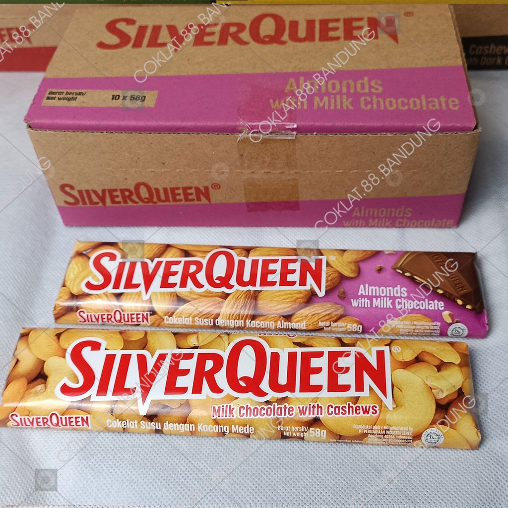 Jual SILVERQUEEN 58GR 1 BOX ISI 10 PCS, COKLAT SILVER QUEEN 58 GRAM 1 ...