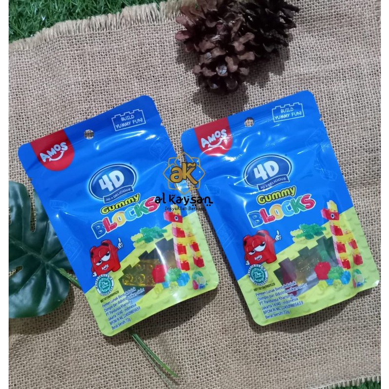 Jual PERMEN JELLY AMOS Gummy candy blocks/Permen jelly bentuk balok 4D ...