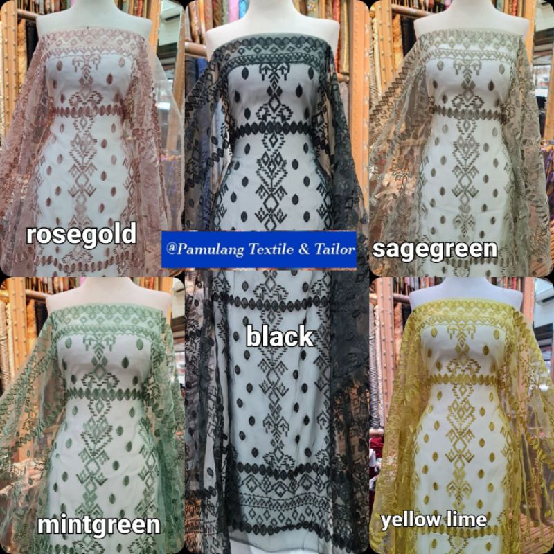 Jual Kain Organza Motif Etnik Sumba New Design// Harga Per setengah ...